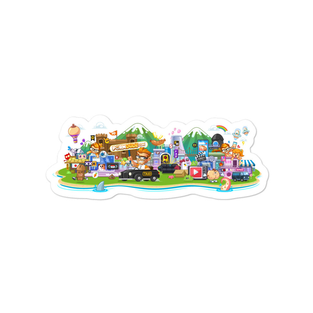 Porn Dude Island Sticker – PornDude Shop